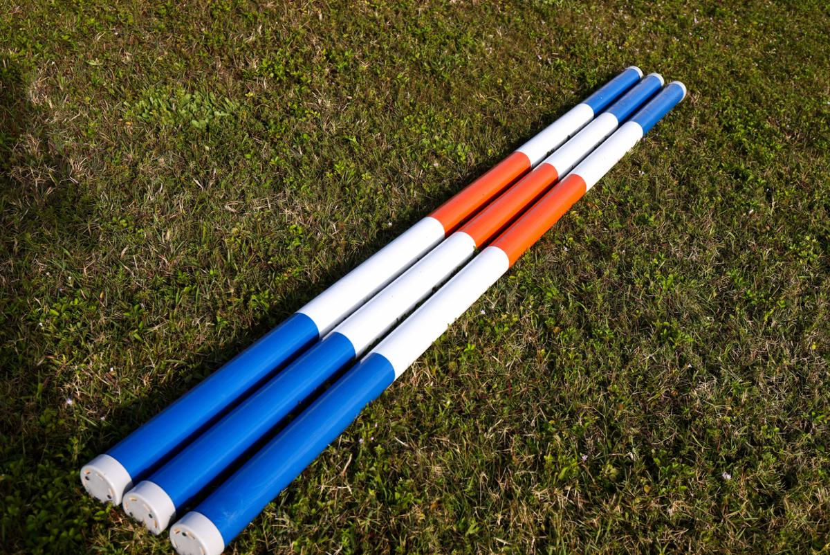 Tri-Colored Striped Jump Poles – Dalman Jump Co